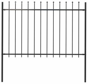Zahradní plot Woerden s kopím nahoře ocelový 170 x 120 cm černý 144926