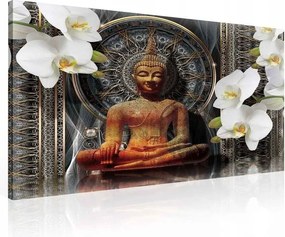 Obraz 80x60 Buddha meditace klid harmonie duchovnost orchideje Asie zen