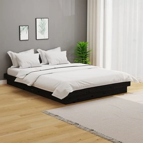 vidaXL Rám postele masivní borovice 135 x 190 cm UK Double [819950] Barva: Černá