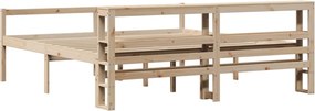 Postel s čelem pro seniory 200 x 200 cm masivní borovice 3305873