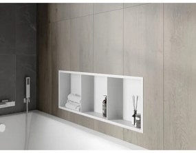 Mexen X-Wall-R, polička na zapuštění na obklad s límcem 90 x 30 cm, bílá, 1920903010S