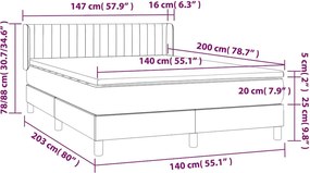 Box spring postel s matrací modrá 140x200 cm textil 3130439