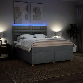 Box spring postel s matrací světle šedá 180 x 200 cm textil 3293673