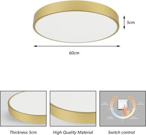 Brilagi - LED Stropní svítidlo POOL LED/60W/230V 3000/4500/6000K pr. 60 cm zlatá