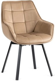 Designová otočná jídelní židle Ancona béžová velur