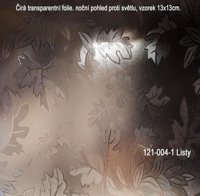 Transparentní 122 cm široká samolepící folie - 5 vzorů Varianta: Listy