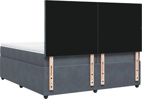 Box spring postel s matrací tmavě šedá 200x200 cm samet 3292431