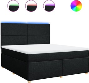 Box spring postel s matrací černá 180x200 cm textil 3293654