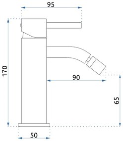 REA-B4702 - Bidetová baterie LUNGO 17 cm broušená zlatá