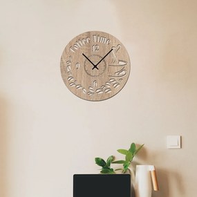dřevo života Nástěnné hodiny COFFEE TIME Barevný vzor: Bílá, Velikost hodin: 35x35