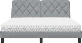 Postel s matrací světle šedá 160 x 200 cm textil 3310748