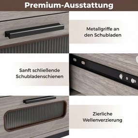 Costway Konzolový stolek se zásuvkami nabíjecí stanice LED světla USB zásuvky