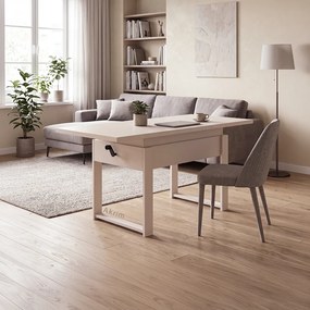 Rozkládací polohovací konferenční stolek HOGO 3v1 | 120-157x62,5-74,5x67 cm | síla horní desky 32 mm | kašmír/nohy kašmír