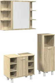 3dílný set koupelnového nábytku dub sonoma kompozitní dřevo 3324975