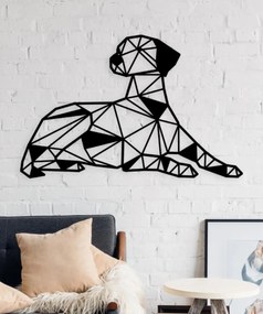 Ležící dalmatin - dřevěný obraz na zeď z polygonů od 2opice.cz Materiál: ČERNÝ EBEN, Velikost (mm): 900 x 580