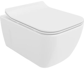 Mexen Margo WC mísa Rimless s pomalu padající deskou slim, duroplast, Bílá - 30420800