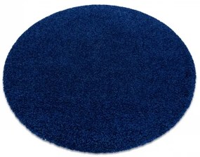 Dywany Luszczow Dětský kusový koberec SOFFI kulatý, shaggy 5 cm tmavě modrý Rozměr koberce: 80 cm KRUH