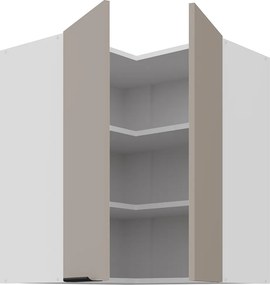 ARIA lb | horní kuchyňská skříňka 60x60 GN-72 2F (90°) rohová s policemi | 60x60 cm | bílá/béžová