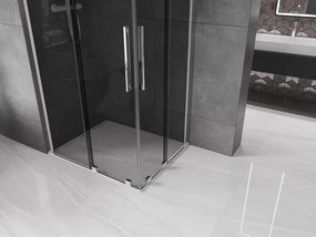 Mexen Velar L Duo, sprchový kout s posuvnými dveřmi 90 x 80 cm, 8mm šedé sklo, chromová, 871-090-080-02-43-01