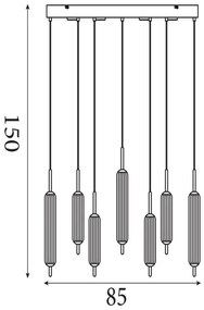 Searchlight 76210-7CL - LED Stmívatelný lustr na lanku CATTAIL LED/33W/230V