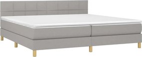 Box spring postel s matrací světle šedá 200 x 200 cm textil 3140641