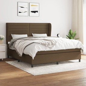 Box spring postel s matrací tmavě hnědá 180x200 cm textil 3128064