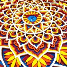 Vyřezávaná dřevěná 3D mandala na zeď | SENTOP PR0460-A
