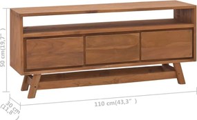 vidaXL TV stolek 110 x 30 x 50 cm masivní teakové dřevo [326117]