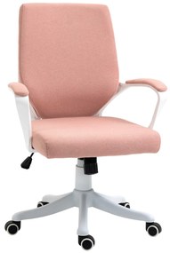 Ergonomická kancelářská židle Vinsetto s bederní opěrkou, výškově nastavitelná, houpací funkce, růžová, ideální pro domácí kancelář a hraní her | Aos…