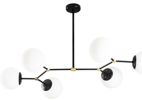 Černé závěsné svítidlo pro 6 žárovek Opviq lights Damar Horizontal