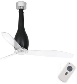 FARO 32003 - Stropní ventilátor ETERFAN černá/čirá pr. 128 cm + dálkové ovládání