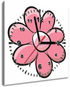 Gario Obraz s hodinami Růžový kvítek Rozměry: 40 x 40 cm