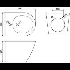 Mexen Lena závěsný bidet, Bílá/Zlatá - 35224806