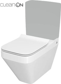 Cersanit Crea Clean On, hranatá kombi mísa včetně Slim sedátka z duroplastu, bílá, K114-022