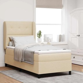 Postel s boxspringem s čelo Krémová 80 x 200 cm textil 3340534