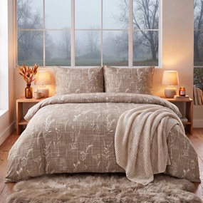 Kvalitex Flanelové povlečení PODZIM béžový 1x 220/200, 2x 70/90cm