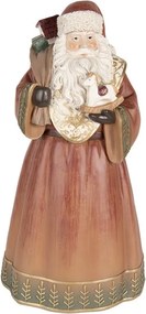 Dekorace Santa Claus s houpacím koníkem a pytlem dárků - 20*18*39 cm