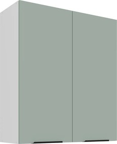 ARIA sb | horní skříňka 80 G-90 2F policová | 80 cm | VYSOKÁ | ANTI FINGERPRINT povrch | bílá/aquamarine