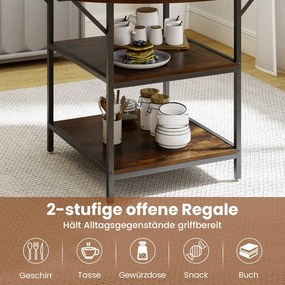 Costway 120 cm kulatý jídelní stůl pro 4-6 osoby s 2-vrstvým úložným