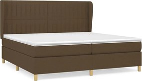 Box spring postel s matrací tmavě hnědá 200x200 cm textil 3128712