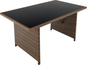 Zahradní ratanový set, světle hnědá/černá, MADUL