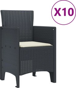 Zahradní jídelní souprava 11 ks Antracit Polypropylen 3378596