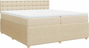 Box spring postel s matrací krémová 200x200 cm textil 3287582