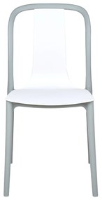 Sada 8 zahradních židlí bílá/šedá SPEZIA Beliani