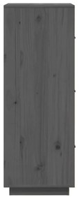 Skříň highboard šedá 34x40x108,5 cm masivní borové dřevo - Default Title
