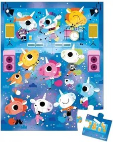 JANOD Puzzle v kufříku Jednorožci na koncertě / 24 dílků / 50 x 40 cm
