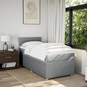 Box spring postel s matrací světle šedý 100 x 200 cm textil 3287367