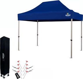 BRIMO Nůžkový párty stan EXCLUSIVE ALU 2x3 m bez stěn modrý