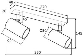 Argon 0890 - Bodové svítidlo LAGOS 2xGU10/5W/230V bílá/zlatá