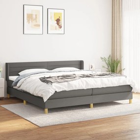 Box spring postel s matrací tmavě šedá 200x200 cm textil 3130378